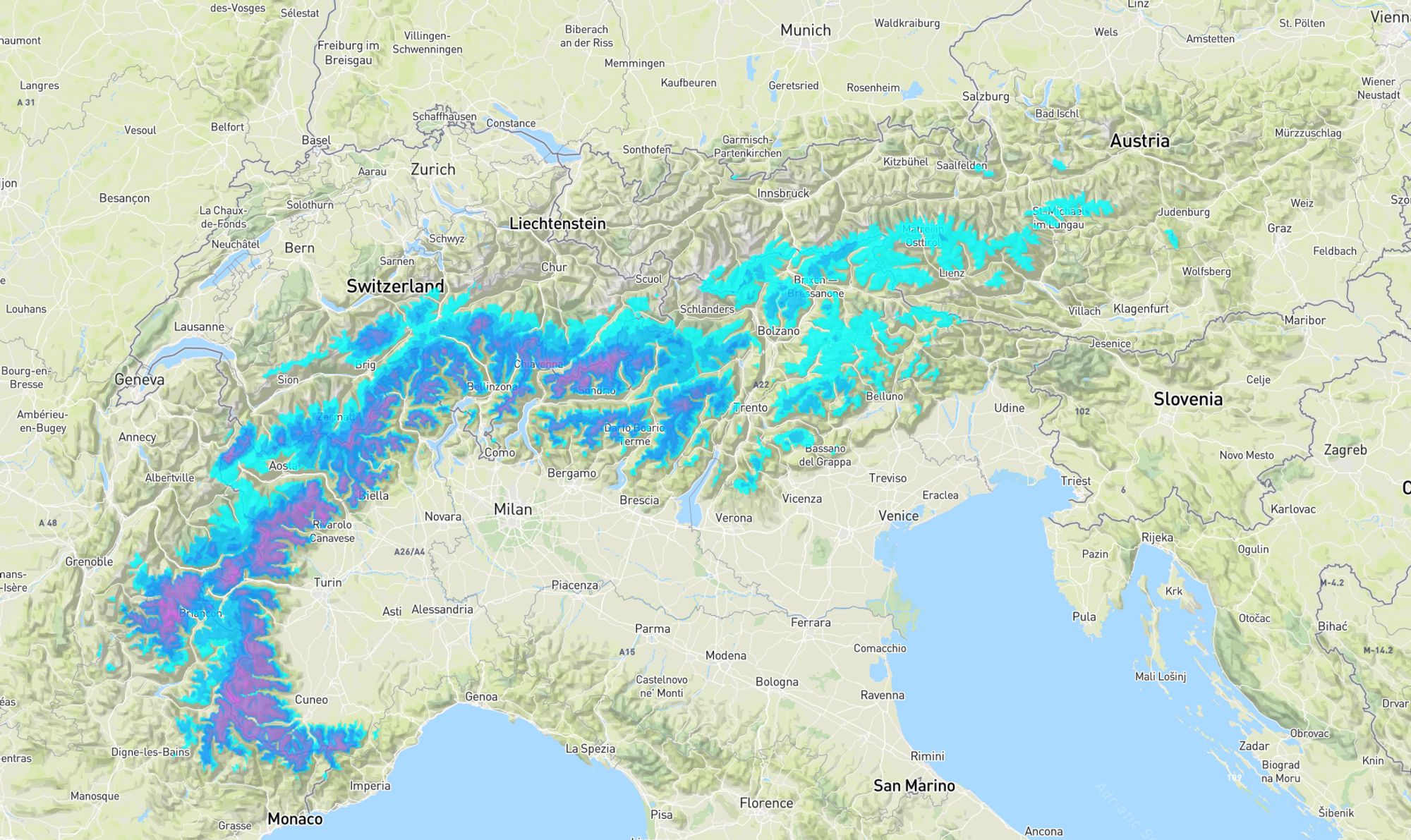 Southföhn, Saharan dust and snow for the southern Alps - wePowder